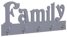 Nástěnný věšák FAMILY šedý 74 x 29,5 cm 284246