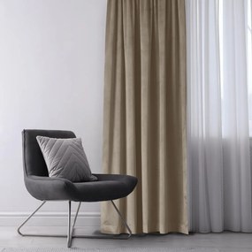 Závěs Homede Vila s řasící páskou Wave 7 cm béžový