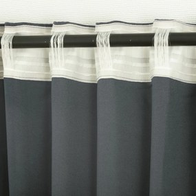 Hotový závěs BASIC s řasící páskou 140x260cm tmavě šedý šenil