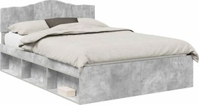 Rám postele s čelo Beton 140 x 200 cm Masivní borové dřevo 3412892