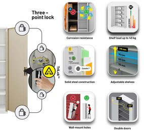Kancelářská kovová skříň Bílý/ Zlatý dub: Eco Design JAN II