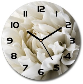 Wallmuralia Skleněné hodiny kulaté Bílá dálie fi 30 cm
