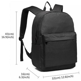 Konofactory Černý lehký batoh do školy "Basic" 7L