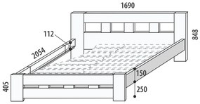 Postel Merida 160,180 Domestav č.188 Materiál: Buk cink, Povrchová úprava: Přírodní provedení, Specifikace: 160x200