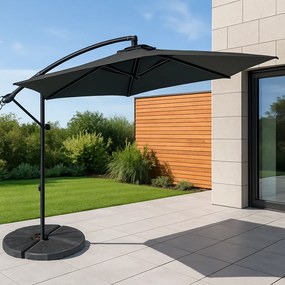 Zahradní slunečník Houseland Tynex 300 cm tmavě šedý