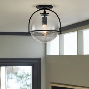 Designové stropní svítidlo koule Elstead Somerset čiré sklo / černá