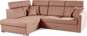 Sedací souprava SLIM XL | 180x238 cm | levá | rozkládací + úložný prostor | letto 61 starorůžová EASY CLEAN