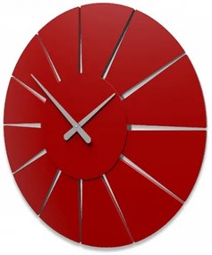 Designové hodiny 10-212 CalleaDesign Extreme M 60cm (více barevných variant) Barva světle červená-64 - RAL3020 Dýha bělený dub - 81
