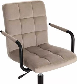 LuxuryForm DESIGN Otočná židle VERONA BLACK VELUR na černém kříži - latte