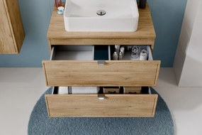 Koupelnová sestava Terra s deskou a skříňkami 80 cm dub cremona