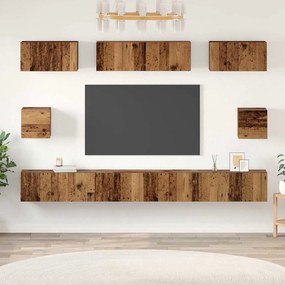 Sestava TV skříněk 8 ks Staré dřevo Kompozitní dřevo 3393294