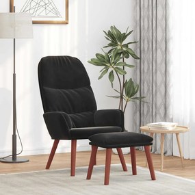 Relaxační křeslo s podnožkou černé samet 3315122