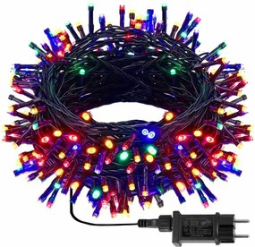 LED světelný řetěz - 52,5m, 1000LED, 8 funkcí, paměť, IP44, multicolor