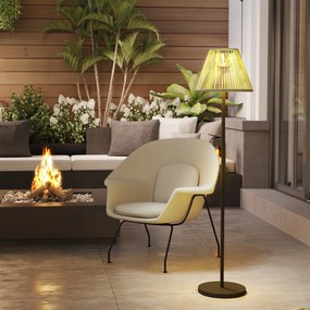 Outsunny Solární stojací lampa ratan Solární lampy se světelným senzorem 25 LED světel Solární světlo v boho stylu Ø33 x 135 cm