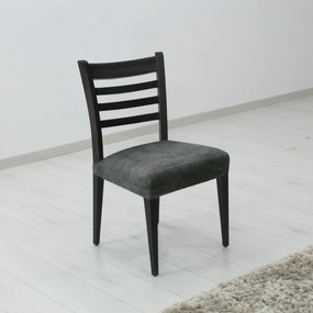 DekorTextil Potah elastický na sedák židle Estivella (odolný proti skvrnám) - tmavě šedý (2 ks)