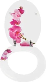 MSV LANYU WC prkénko bílé s motivem / MDF / Ocelové panty / 56 × 360 ×