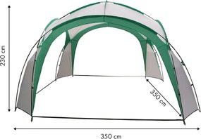 Pavilonový stan YENA s obalem 350x350 cm zeleno-bílý