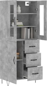Skříň highboard betonově šedá 69,5x34x180 cm kompozitní dřevo 3198501