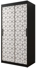 Šatní skříň Plaster 1 | 100 cm | černá/bílá