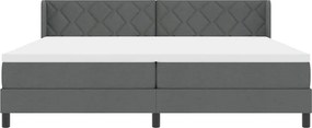Postel s boxspringem s čelo Tmavě šedá 200 x 200 cm textil 3341189