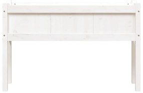 Zahradní truhlík s nohami bílý 110x31x70 cm masivní borovice,  837566