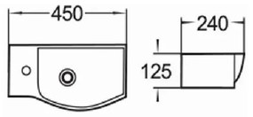 Mexen HUGO UMYVADLO, 45x24 CM, BÍLÁ, 21254500 R
