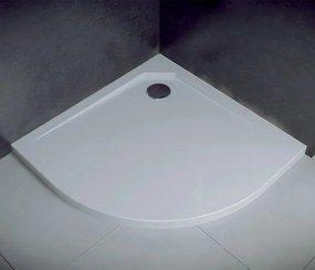 Besco Čtvrtkruhová sprchová vanička z litého mramoru ASCO HR 80x80 (90x90) UltraSlim Barva: Bílá, Rozměry (cm): 80x80