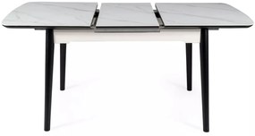 Rozkládací jídelní stůl Apollo 120/160 cm bílý mramor/černý