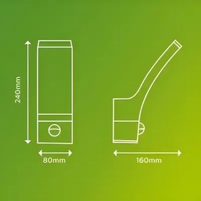 Philips Splay IR 12W antracit / LED venkovní nástěnné svítidlo s pohyb