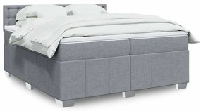 Box spring postel s matrací světle šedá 200 x 200 cm textil 3287189