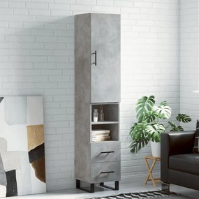 Skříň highboard betonově šedá 34,5x34x180 cm kompozitní dřevo