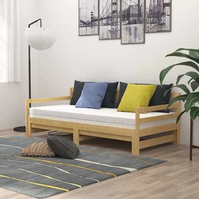 Výsuvná válenda 2× (90 x 200 cm) masivní borové dřevo 3083659