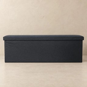 Puf s úložným prostorem obdélníkový, skládací, 110 × 38 × 38 cm, černý