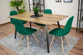 Set dvou jídelních židlí DUMO - zelené (hnědé nohy) 2ks