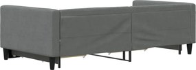 Válenda s přistýlkou a zásuvkami tmavě šedá 100 x 200 cm textil 3196620