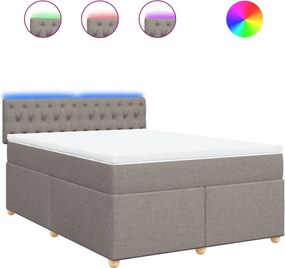 Box spring postel s matrací taupe 140x200 cm textil 3289014