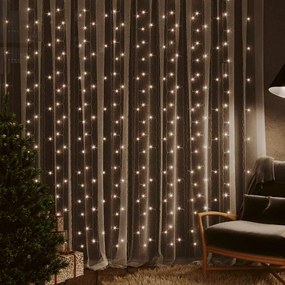 Světelný závěs 3 x 3 m 300 LED diod teplé bílé světlo 8 funkcí 328925
