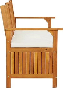 Úložná lavice s poduškou 148 cm masivní akáciové dřevo 316737