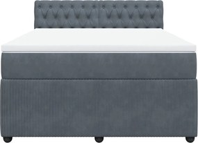 Box spring postel s matrací tmavě šedá 140x200 cm samet 3287765