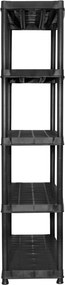 Úložný regál 5patrový černý 366 x 45,7 x 185 cm plast 3059862
