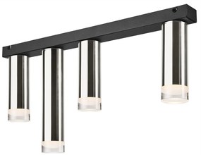 Stropní svítidlo pro 4 žárovky v černo-stříbrné barvě LAMKUR Diego