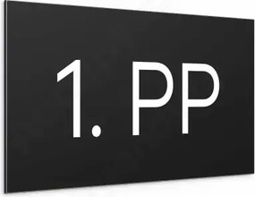 ACCEPT Označení podlaží "1. PP" - stříbrná tabulka - černý popis