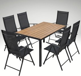 Vikio Zahradní set 140x80 pro 6 osob skládací židle V136-P2 přírodní
