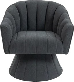 Aosom 360° otočná židle s ergonomickým, obepínajícím opěradlem a područky, 70 x 66 x 72 cm, tmavě šedá