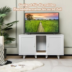 Costway Skříňka pro kočky na kočičí záchod se 2 dvířky a škrabacím prkénkem