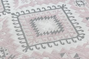 Dywany Łuszczów Kusový koberec Sion Sisal Aztec 3007 pink/ecru – na ven i na doma - 200x290 cm