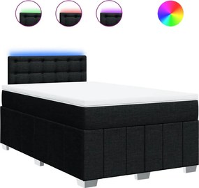 Box spring postel s matrací černá 120x200 cm textil 3289351