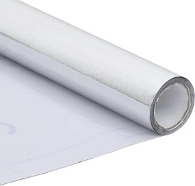 Samolepící tapeta na nábytek stříbrná vysoký lesk 500x90 cm PVC 326148