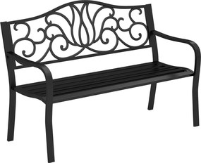 Costway Kovová zahradní lavička, odolná proti povětrnostním vlivům pro 2 osob