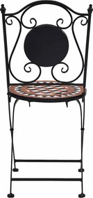 3dílný mozaikový bistro set keramický terakotový 279689